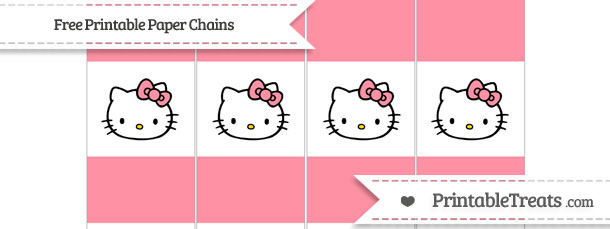 Free Salmon Pink Hello Kitty Paper Chains — Printable Treats.com