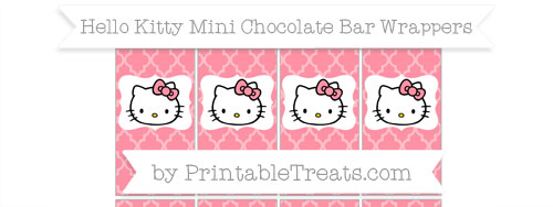 Free Salmon Pink Moroccan Tile Hello Kitty Mini Chocolate Bar Wrappers ...