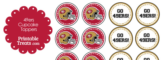 San Francisco 49ers Cupcake Toppers — Printable Treats.com