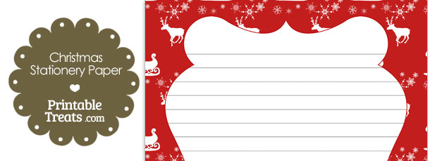 Santas Sleigh Stationery Paper — Printable Treats.com