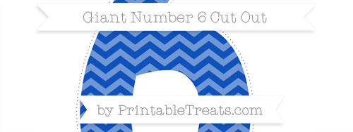 Sapphire Blue Chevron Giant Number 6 Cut Out — Printable Treats.com