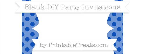 Free Sapphire Blue Polka Dot Blank Invitation — Printable Treats.com