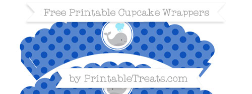 Free Sapphire Blue Polka Dot Whale Scalloped Cupcake Wrappers ...