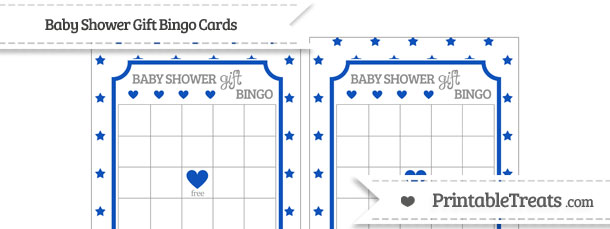 Sapphire Blue Star Pattern Baby Shower Gift Bingo Cards — Printable ...