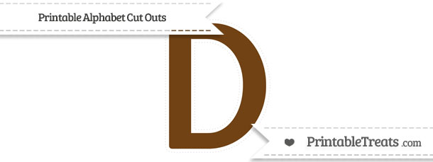 Free Sepia Extra Large Capital Letter D Cut Outs — Printable Treats.com