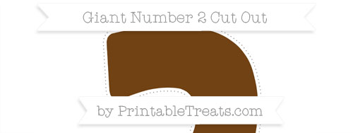 Sepia Giant Number 2 Cut Out — Printable Treats.com
