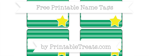 Free Shamrock Green Horizontal Striped Star Name Tags — Printable ...