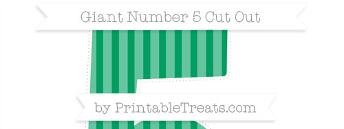 Shamrock Green Striped Giant Number 5 Cut Out — Printable Treats.com