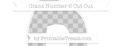 Silver Checker Pattern Giant Number 6 Cut Out — Printable Treats.com