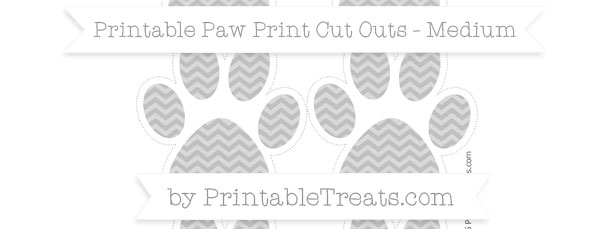 Silver Chevron Medium Paw Print Cut Outs — Printable Treats.com
