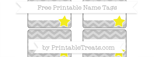 Free Silver Chevron Star Name Tags — Printable Treats.com