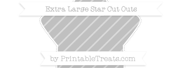 Silver Diagonal Striped Extra Large Star Cut Outs — Printable Treats.com