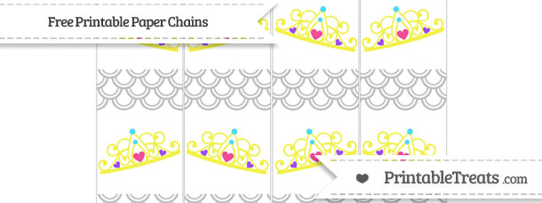 Silver Fish Scale Pattern Princess Tiara Paper Chains — Printable ...
