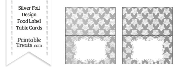 Silver Foil Stars Food Labels — Printable Treats.com
