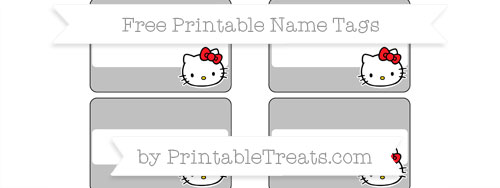 Free Silver Hello Kitty Name Tags — Printable Treats.com