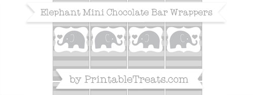 Silver Horizontal Striped Elephant Mini Chocolate Bar Wrappers ...