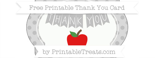 Silver Polka Dot Apple Thank You Card — Printable Treats.com