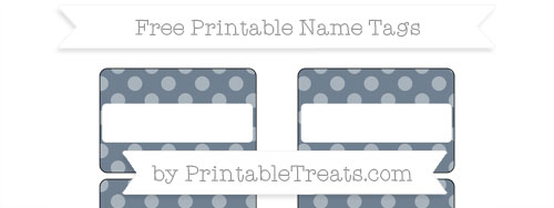 Free Slate Grey Dotted Pattern Simple Name Tags — Printable Treats.com