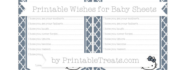 Slate Grey Moroccan Tile Hello Kitty Wishes for Baby Sheets — Printable ...