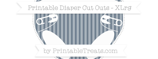 Slate Grey Striped Extra Large Baby Diaper Cut Outs — Printable Treats.com