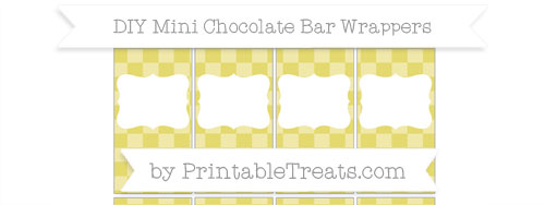 Straw Yellow Checker Pattern DIY Mini Chocolate Bar Wrappers ...