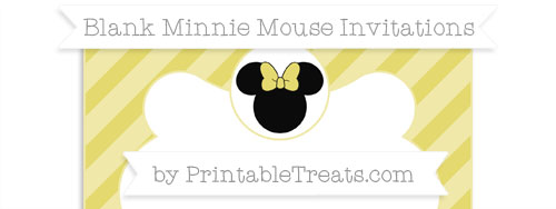 Free Straw Yellow Diagonal Striped Blank Minnie Mouse Invitation ...