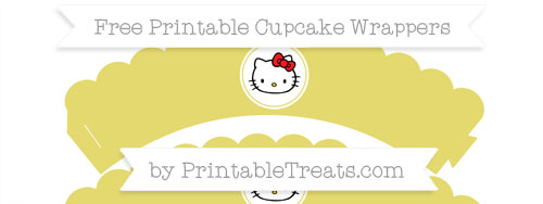 Free Straw Yellow Hello Kitty Scalloped Cupcake Wrappers — Printable ...