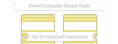 Free Straw Yellow Horizontal Striped Simple Name Tags — Printable ...