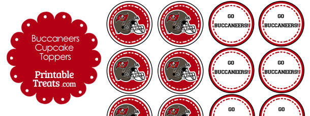 Tampa Bay Buccaneers Cupcake Toppers — Printable Treats.com