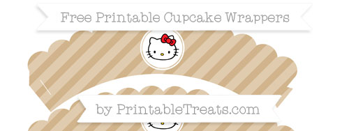 Free Tan Diagonal Striped Hello Kitty Scalloped Cupcake Wrappers ...