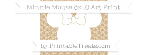 Free Tan Fish Scale Pattern Minnie Mouse 8×10 Art Print — Printable ...
