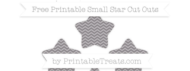 Taupe Grey Chevron Small Star Cut Outs — Printable Treats.com