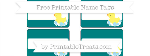 Free Teal Baby Duck Name Tags — Printable Treats.com