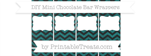 Teal Chevron Chalk Style DIY Mini Chocolate Bar Wrappers — Printable ...