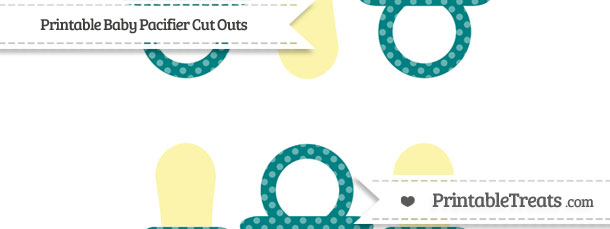 Teal Dotted Pattern Small Baby Pacifier Cut Outs — Printable Treats.com