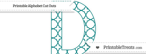 Free Teal Quatrefoil Pattern Extra Large Capital Letter D Cut Outs ...