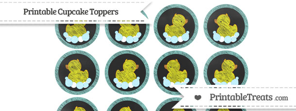 Free Tiffany Blue Chalk Style Duck Theme Cupcake Toppers — Printable ...