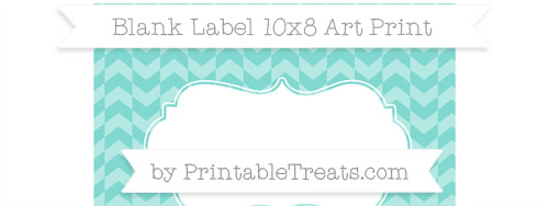 Free Tiffany Blue Herringbone Pattern Blank Label 10×8 Art Print ...