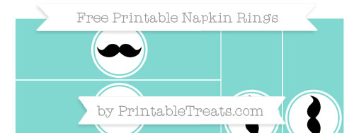 Tiffany Blue Mustache Napkin Rings — Printable Treats.com
