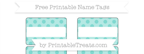 Free Tiffany Blue Polka Dot Simple Name Tags — Printable Treats.com