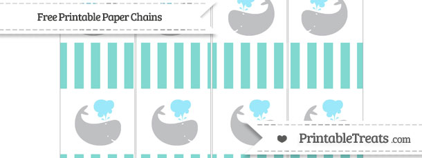 Free Tiffany Blue Striped Whale Paper Chains — Printable Treats.com
