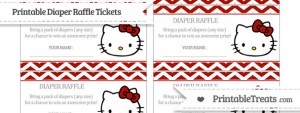 Free Turkey Red Chevron Hello Kitty Diaper Raffle Tickets — Printable ...