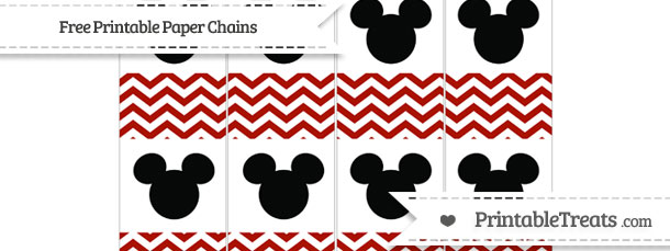 Free Turkey Red Chevron Mickey Mouse Paper Chains — Printable Treats.com