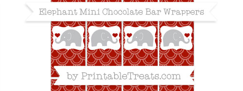 Turkey Red Fish Scale Pattern Elephant Mini Chocolate Bar Wrappers ...