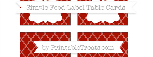 Free Turkey Red Moroccan Tile Simple Food Labels — Printable Treats.com