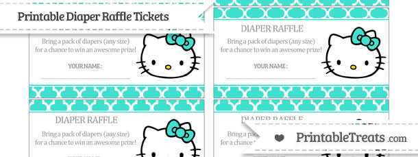 Free Turquoise Moroccan Tile Hello Kitty Diaper Raffle Tickets ...