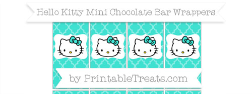 Free Turquoise Moroccan Tile Hello Kitty Mini Chocolate Bar Wrappers ...