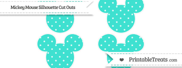 Turquoise Star Pattern Small Mickey Mouse Silhouette Cut Outs ...