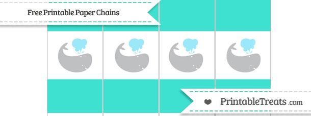 Free Turquoise Whale Paper Chains — Printable Treats.com