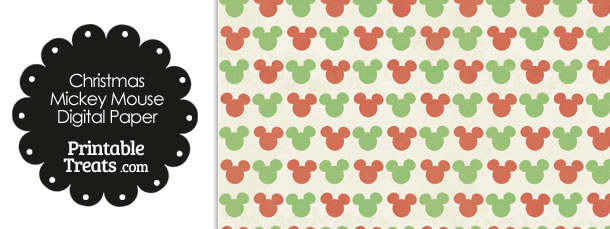 Vintage Mickey Mouse Christmas Digital Scrapbook Paper — Printable ...